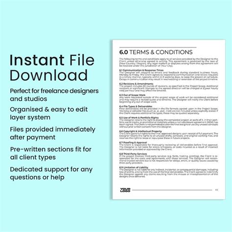Graphic Designer Client Contract Terms And Conditions Template Indesign