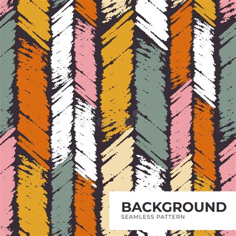 Colored Herringbone Seamless Pattern Of Pink Green Orange And Yellow Vector Illustration