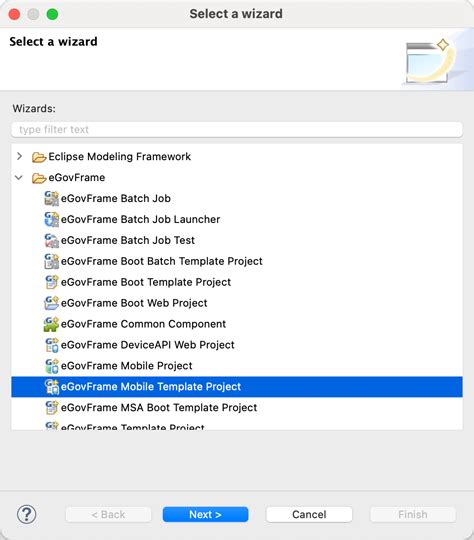 egovframework dev4 3 imp editor create mobile template project wizard