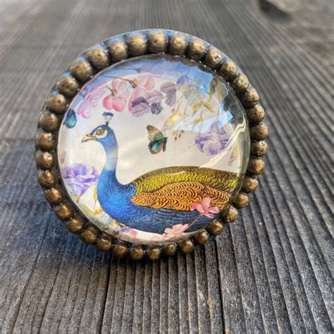 Peacock Drawer Knob Etsy