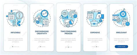 Drawbacks Of Planning A Blue Onboarding Mobile App Interface Vector Problem Task Digital Png