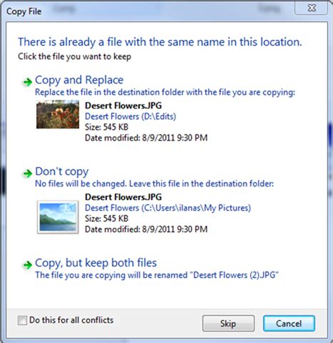 Windows 7 How To Copy And NOT Overwrite The File In Win7 Super User