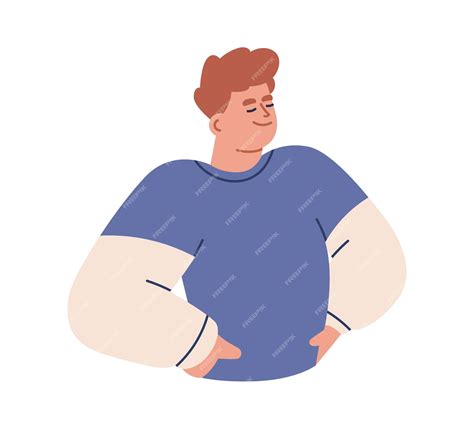 Premium Vector Proud Confident Person With Conceited And Content Face