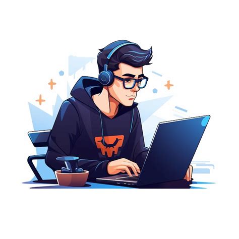 Premium Vector Illustration Programmer Computer Vector Technology