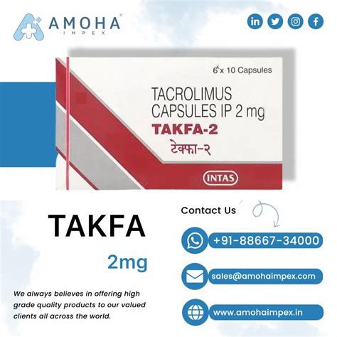 Tacrolimus Tablets Takfa 2mg Tablets 60 Tablets In 1 Box Prescription At ₹ 550 Strip In Surat