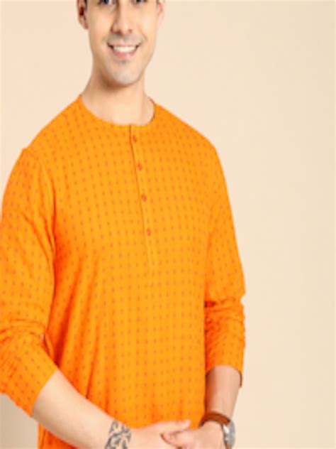 Buy Anouk Men Mustard Yellow And Red Ethnic Motifs Embroidered Thread