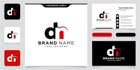 Premium Vector DN Initial Logo Template Vector With Business Card Design