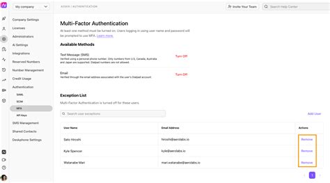Multi Factor Authentication With Dialpad