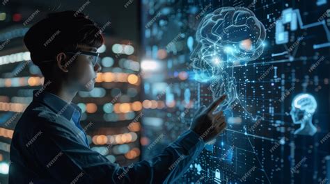 Premium Photo Human Interact With Ai Artificial Intelligence Virtual