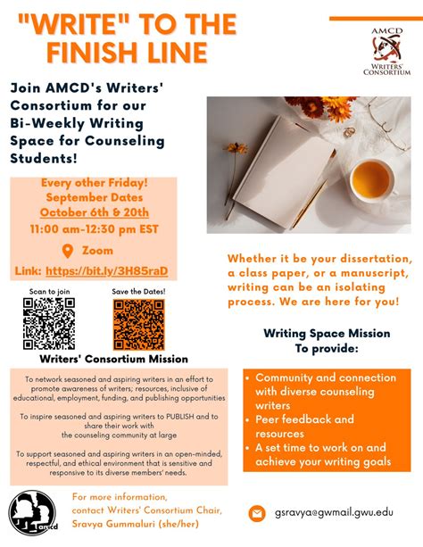 Happy October 🍁 Please Join Amcds Writers Consortium For Our Bi