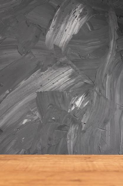 Holzschreibtisch Mit Abstraktem Hintergrund Weiße Farbe Und Schwarze