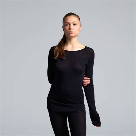 Seamless Basic Bluser Jade Uld Bluse Sort Basisbluser Online Hausfrau