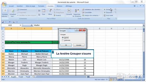 Comment grouper et dissocier des éléments avec Excel 2007 YouTube