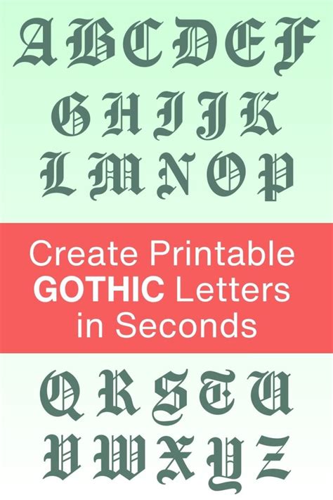 Printable Gothic Letters Free Alphabet Font And Letter Templates