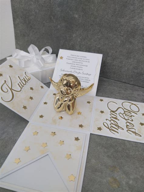 Exploding Box Na Chrzest Święty Biały Aniołek Sklep Online Artyferia