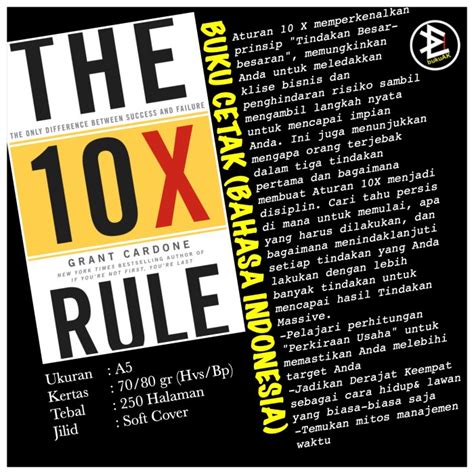 Jual Buku The 10x Rule Grant Cardone Buku Cetak Shopee Indonesia