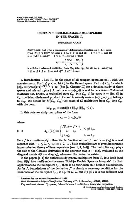 Pdf Certain Schur Hadamard Multipliers In The Spaces C Sb{p}