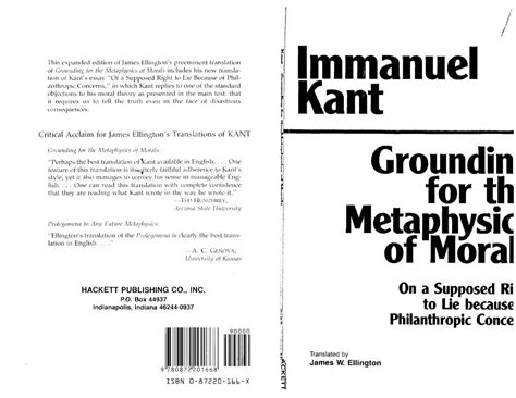 Kant Groundwork For Metaphysics Of Morality Pdf Immanuel Kant