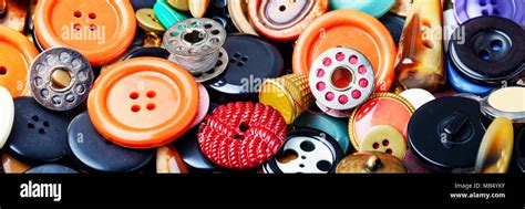 Large Mix Of Plastic Buttons For Clothingbackground Made Of Buttons