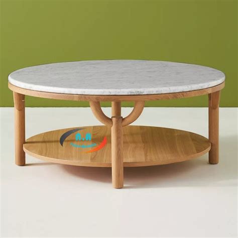 jual meja tamu minimalis modern marmer import cofee table bulat marmer