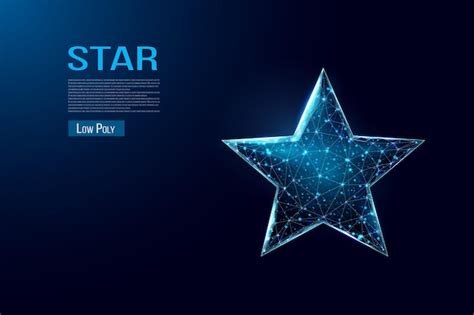Étoile Filaire Style Low Poly Vecteur Premium