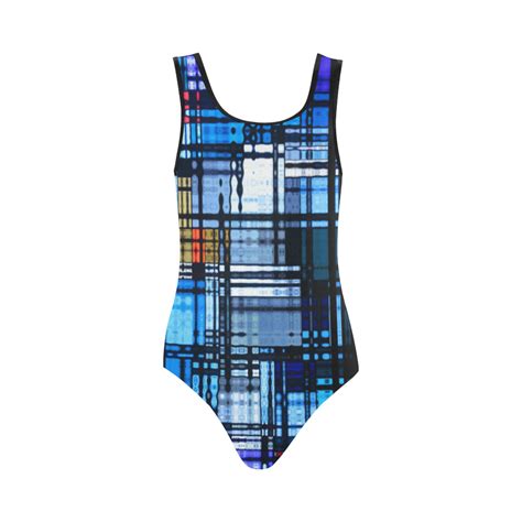 Retro Abstract Vest One Piece Swimsuit Model S04 Id D2733949