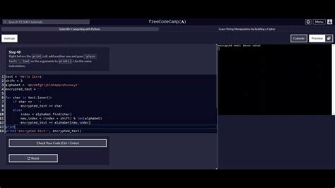 48 - String Manipulation by Building a Cipher | FreeCodeCamp Python Tutorial - YouTube