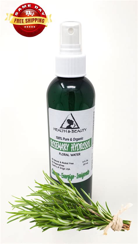 Rosemary Hydrosol Organic Floral Water 100 Pure Natural Spray 8 Oz