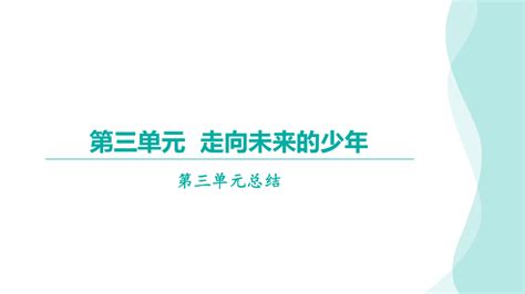 第三单元 走向未来的少年 学案课件共24张ppt 道德与法治九年级下册 21世纪教育网