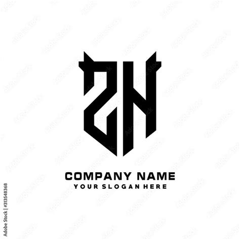 Transfira O Vetor Do Stock ZN Initial Letter Shield Vector Logo