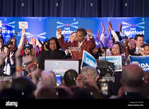Chicago Illinois Usa 2nd Apr 2019 Mayoral Elect Lori Lightfoot