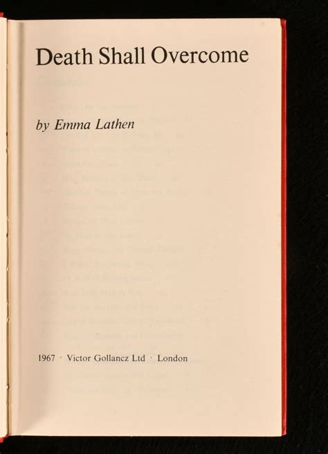 Death Shall Overcome Von Emma Lathen Near Fine Cloth 1967 First