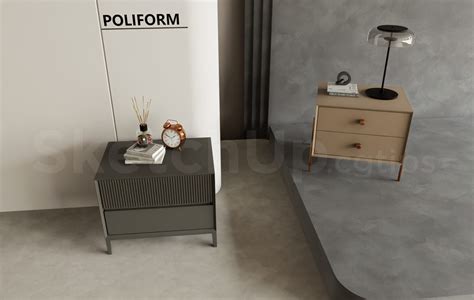 18168 Free Download Sketchup Bedside Table 3d Model