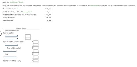 Solved Reporting Stockholders EquityUsing The Following Chegg