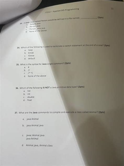 Solved 33 A Lava Class Named Perion Would Be Defined In A