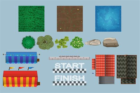 Free Race Track D Game Tile Set Craftpix Net