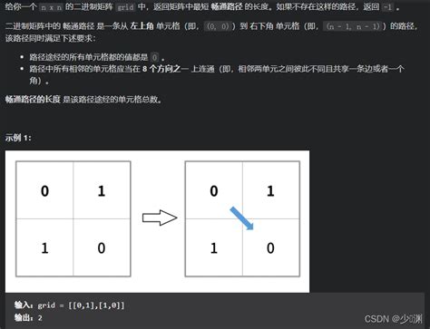 力扣第1091题：二进制矩阵中的最短路径（bfs）力扣最短路径 Csdn博客