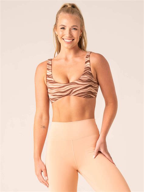 Unstoppable Lounge Bra Mocha Zebra Ryderwear