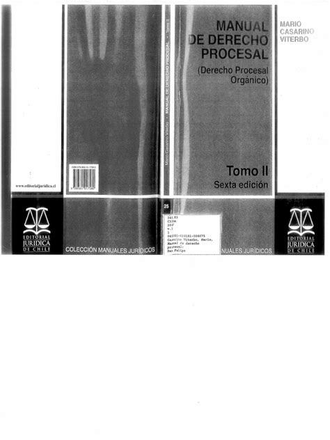 Manual De Derecho Procesal Organico Tomo Ii 6ta Edición Mario Casarino
