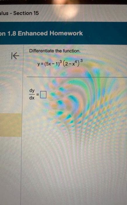 Solved Differentiate The Function Y5x−132−x43 Dxdy