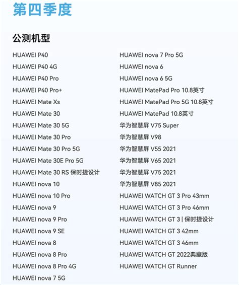 鸿蒙3第四季度升级机型公布 多款华为老机型在列 知乎