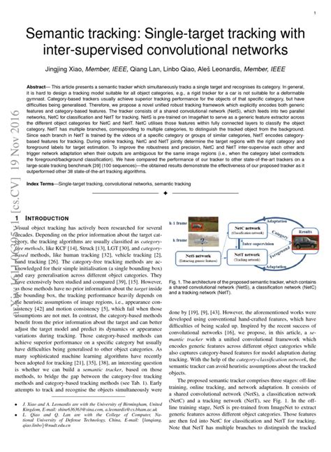 Semantic Tracking Single Target Tracking With Inter Supervised