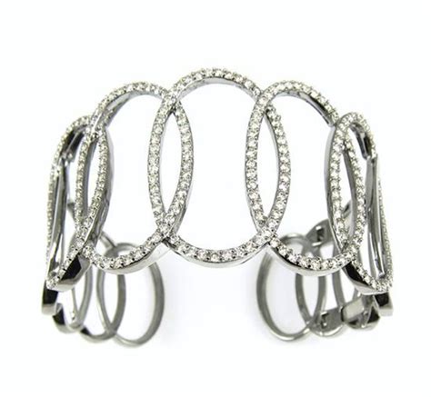 Intersecting Diamond Ovals Oval Diamond Diamond Statement Bracelet