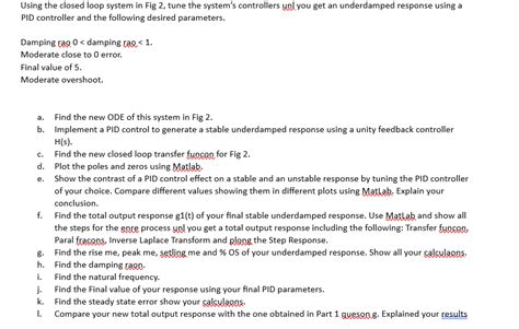 Solved Fig L R C Using The Closed Loop System In Fig Chegg