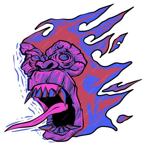 Premium Vector Monkey Illustration Mural Vector