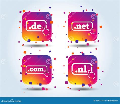 Top Level Domains Signs De Com Net And Nl Stock Vector Illustration Of Geometric Hosting