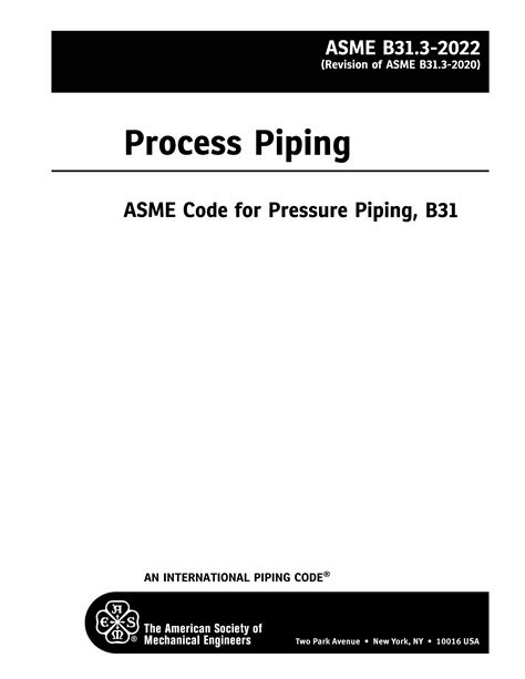 Asme B313 2022 Procces Piping Code For B313 Pdf