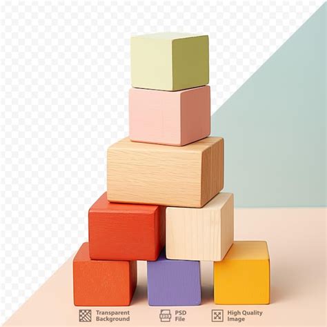 Premium Psd A Colorful Stack Of Wooden Blocks With The Word Natural