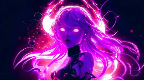 خلفيات لابتوب و كمبيوتر بنفسجية بنات انمي حلوه شعر اسود 4k Милые
