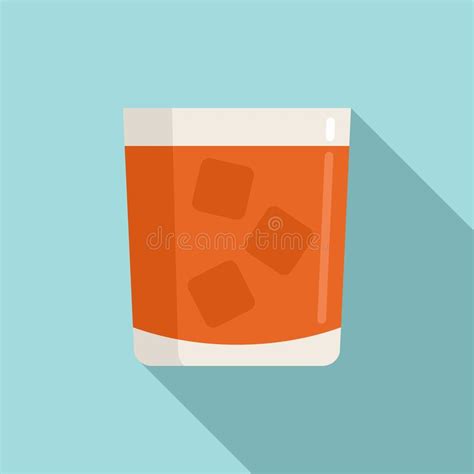 Whiskey Glass Icon Flat Style Stock Vector Illustration Of Glass